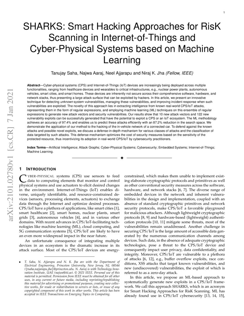 SHARKS: Smart Hacking Approaches for RisK Scanning in Internet-of ...