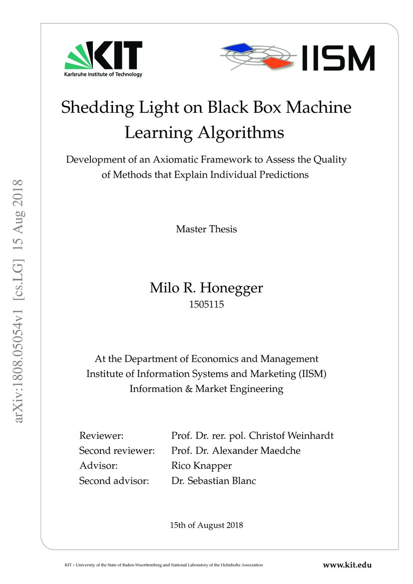 Shedding Light on Black Box Machine Learning Algorithms: Development of an Axiomatic Framework ...