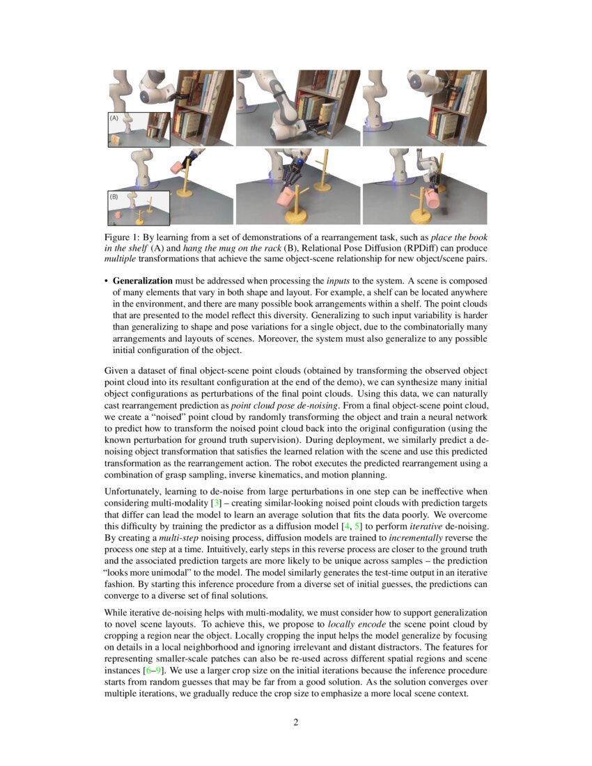 Shelving, Stacking, Hanging: Relational Pose Diffusion for Multi-modal Rearrangement | DeepAI
