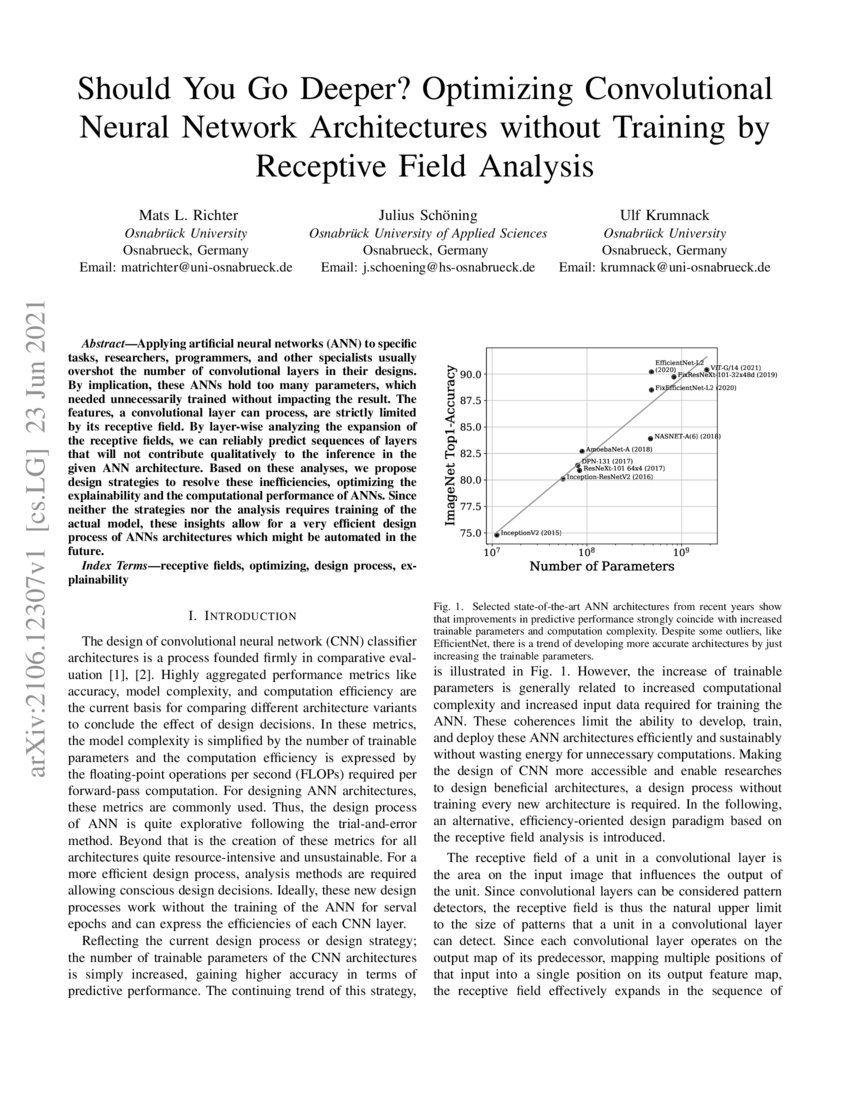 Should You Go Deeper Optimizing Convolutional Neural Network Architectures Without Training By