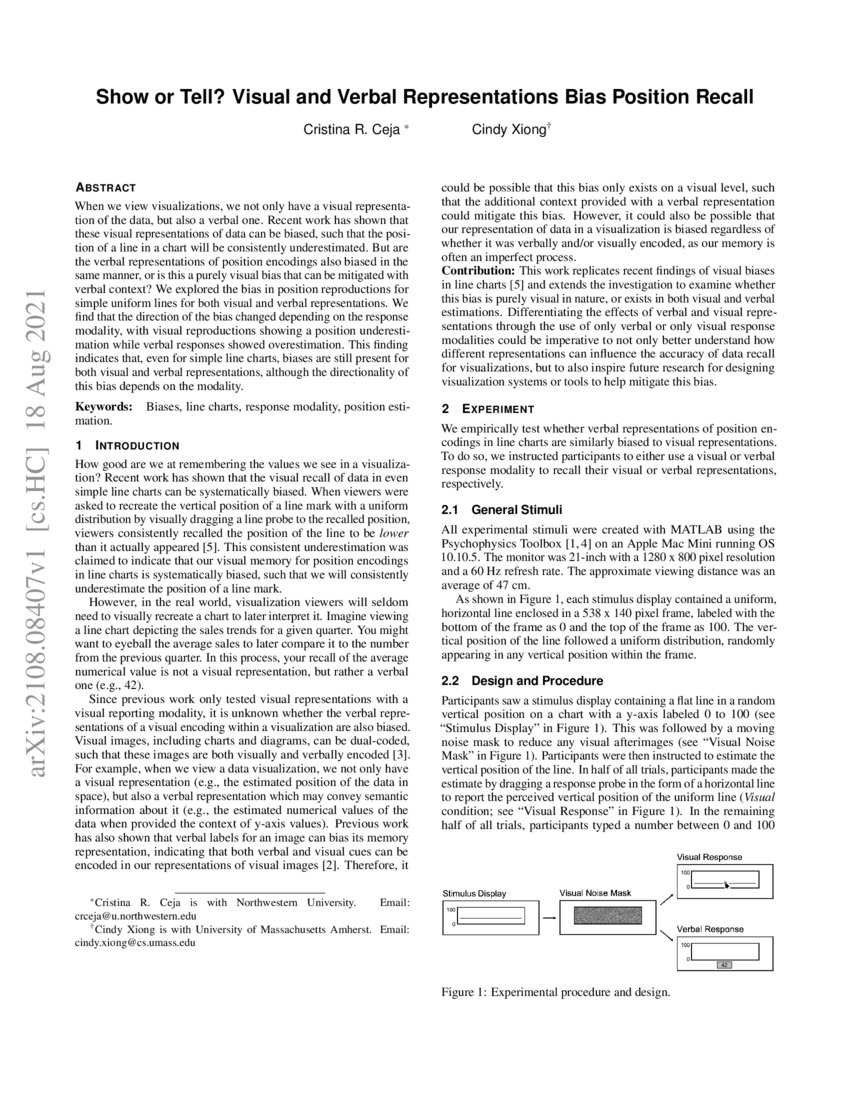 Show or Tell? Visual and Verbal Representations Bias Position Recall ...