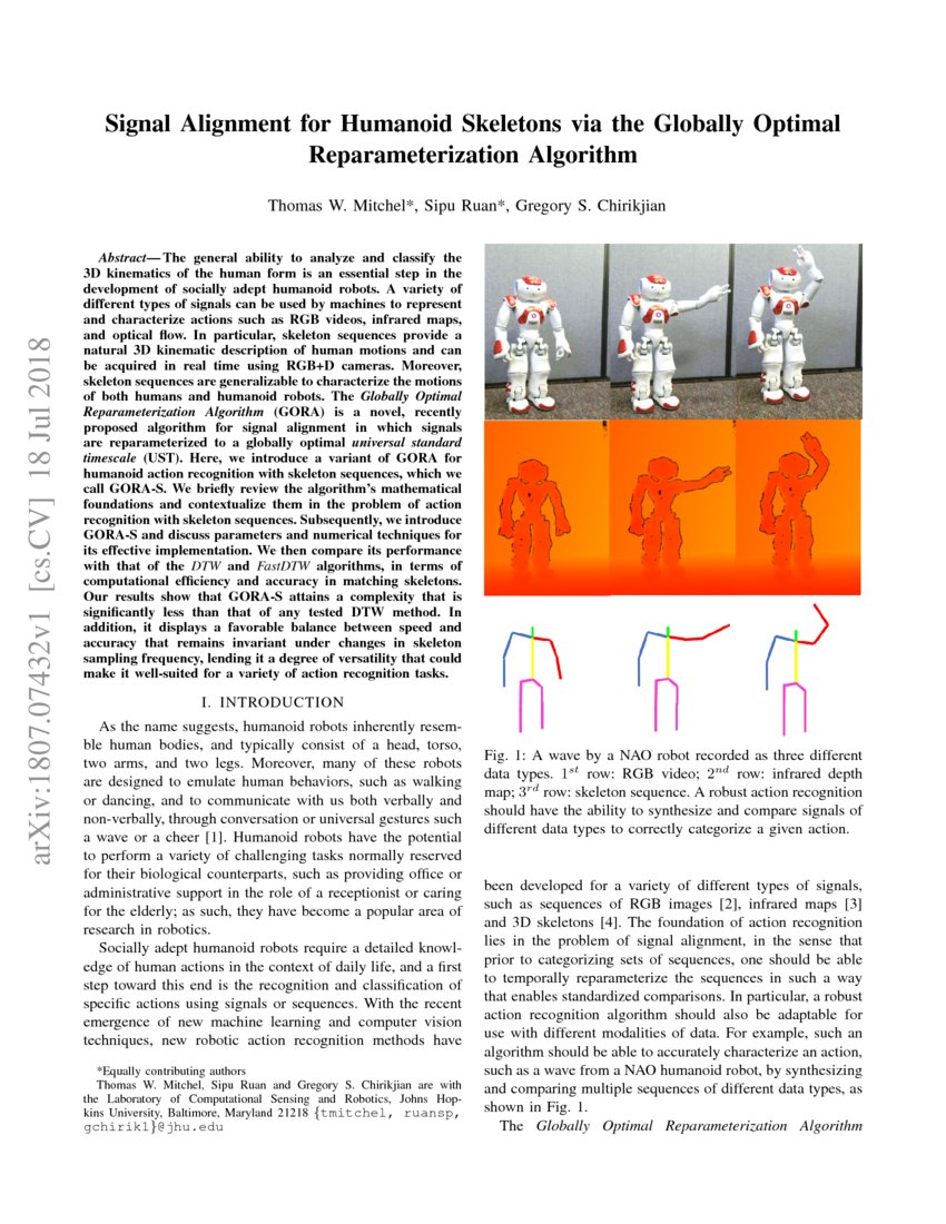 Signal Alignment for Humanoid Skeletons via the Globally Optimal ...
