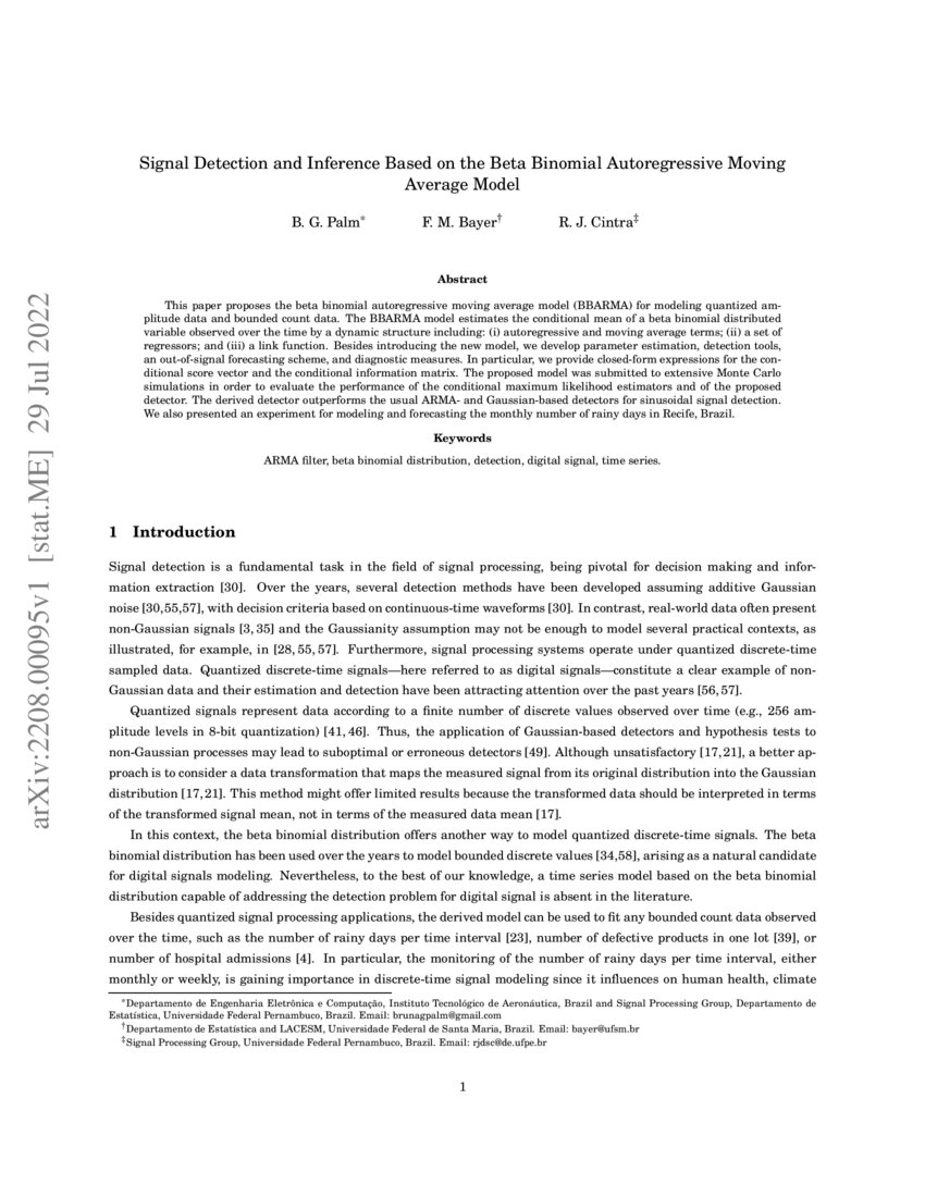 Signal Detection And Inference Based On The Beta Binomial Autoregressive Moving Average Model