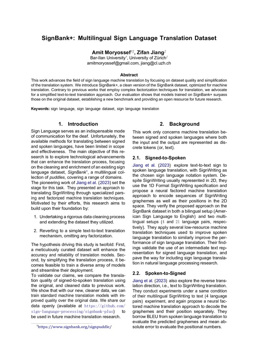 SignBank+: Multilingual Sign Language Translation Dataset | DeepAI