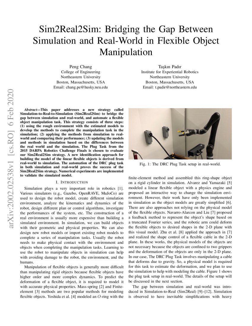 Sim2Real2Sim: Bridging the Gap Between Simulation and Real-World in Flexible Object Manipulation ...