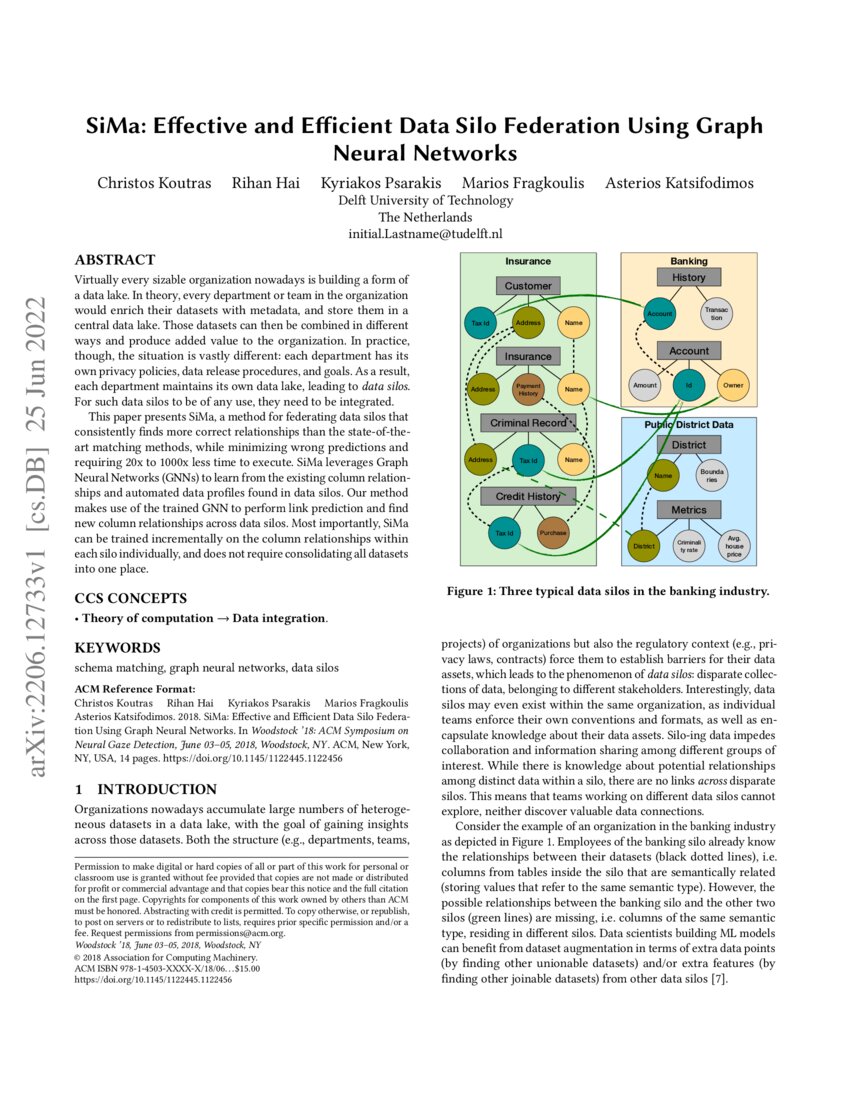 SiMa: Effective and Efficient Data Silo Federation Using Graph Neural ...