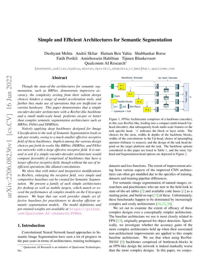 Simple and Efficient Architectures for Semantic Segmentation | DeepAI