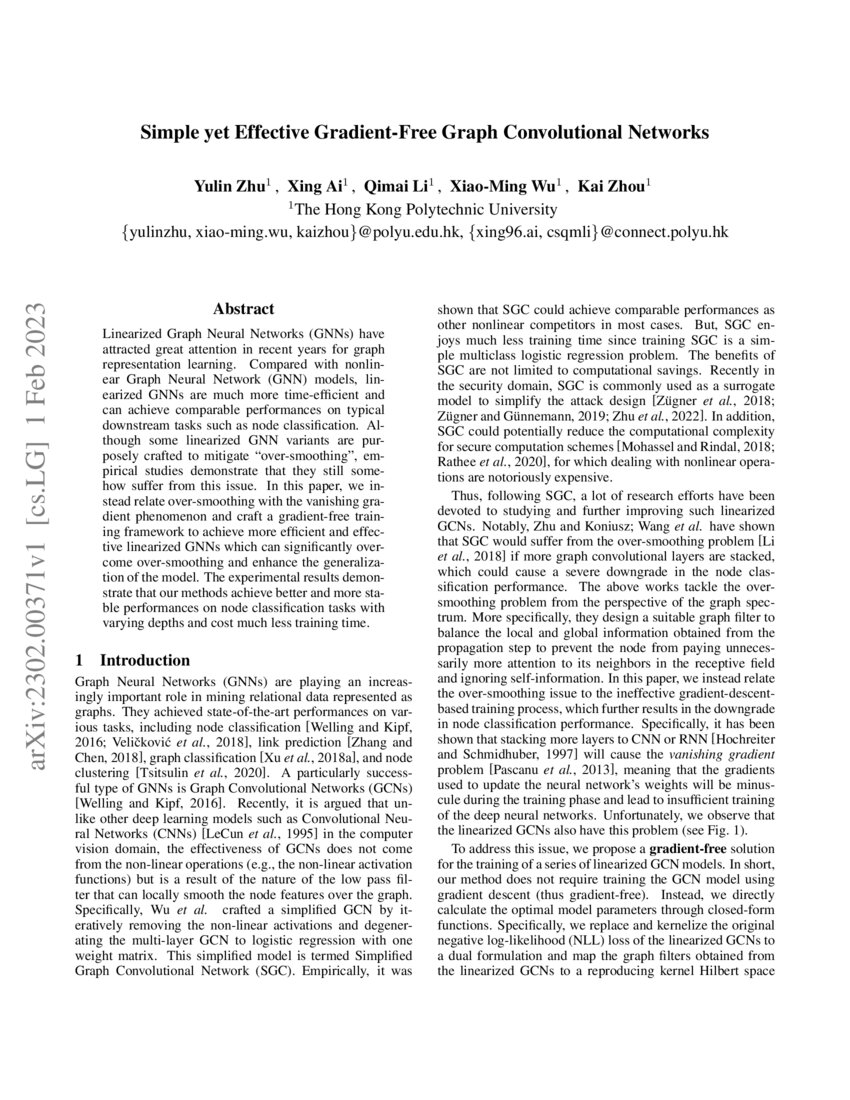 Simple Yet Effective Gradient Free Graph Convolutional Networks Deepai