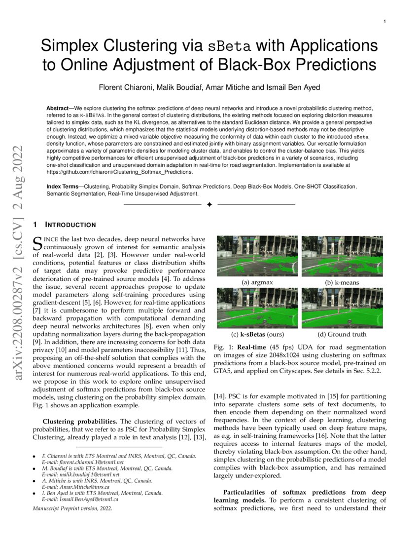 Simplex Clustering via sBeta with Applications to Online Adjustment of Black-Box Predictions ...