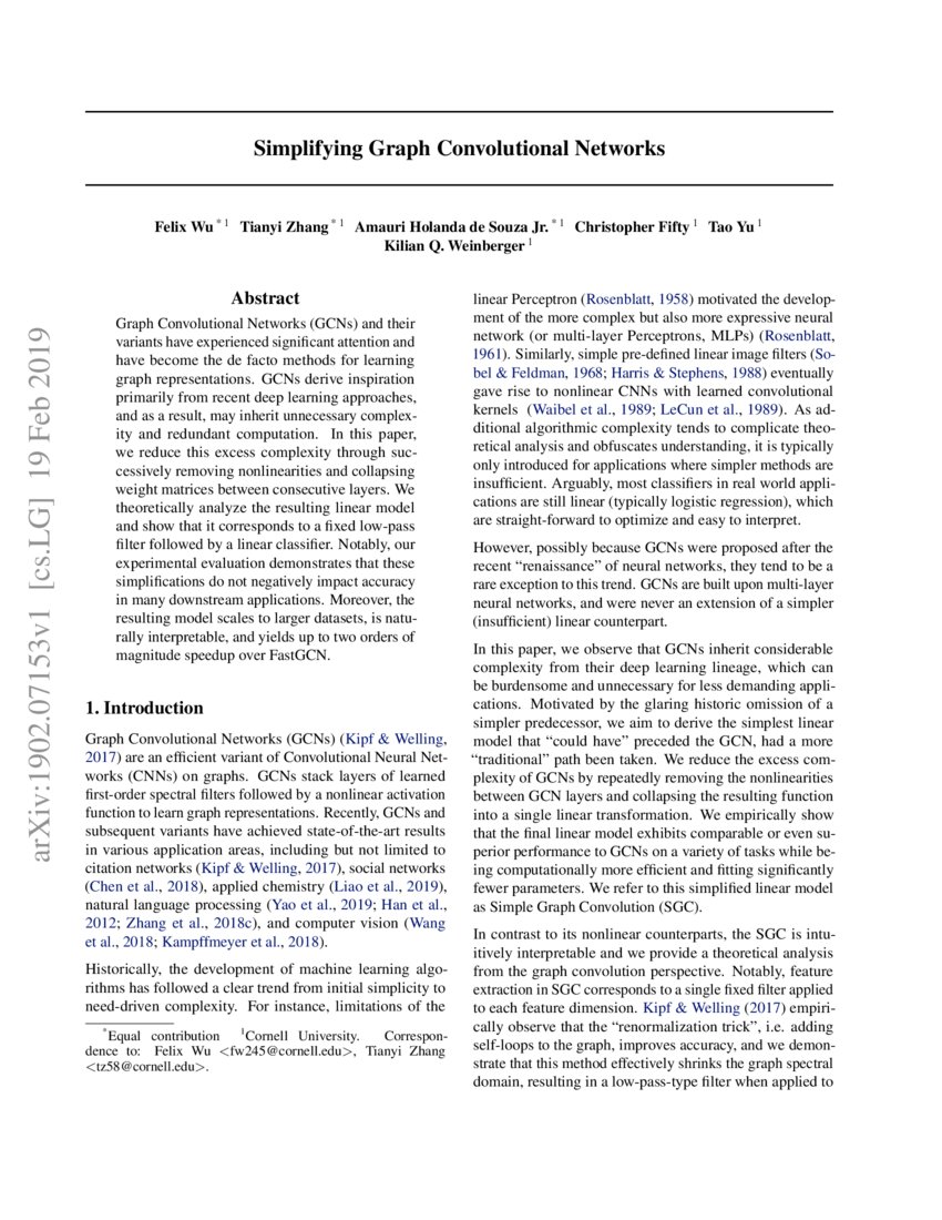 Simplifying Graph Convolutional Networks | DeepAI Simplifying Graph Convolutional Networks | DeepAI