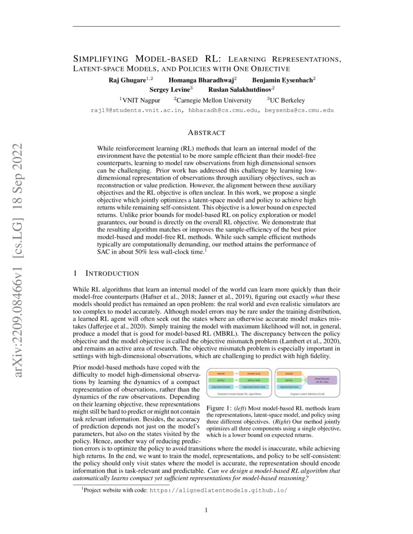 Simplifying Model Based Rl Learning Representations Latent Space 9146