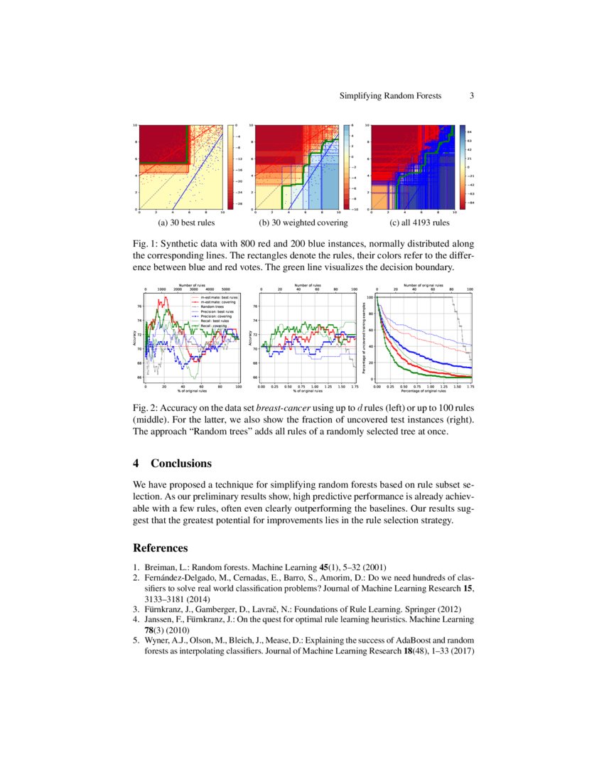 Simplifying Random Forests: On the Trade-off between Interpretability ... Simplifying Random Forests: On the Trade-off between Interpretability ...