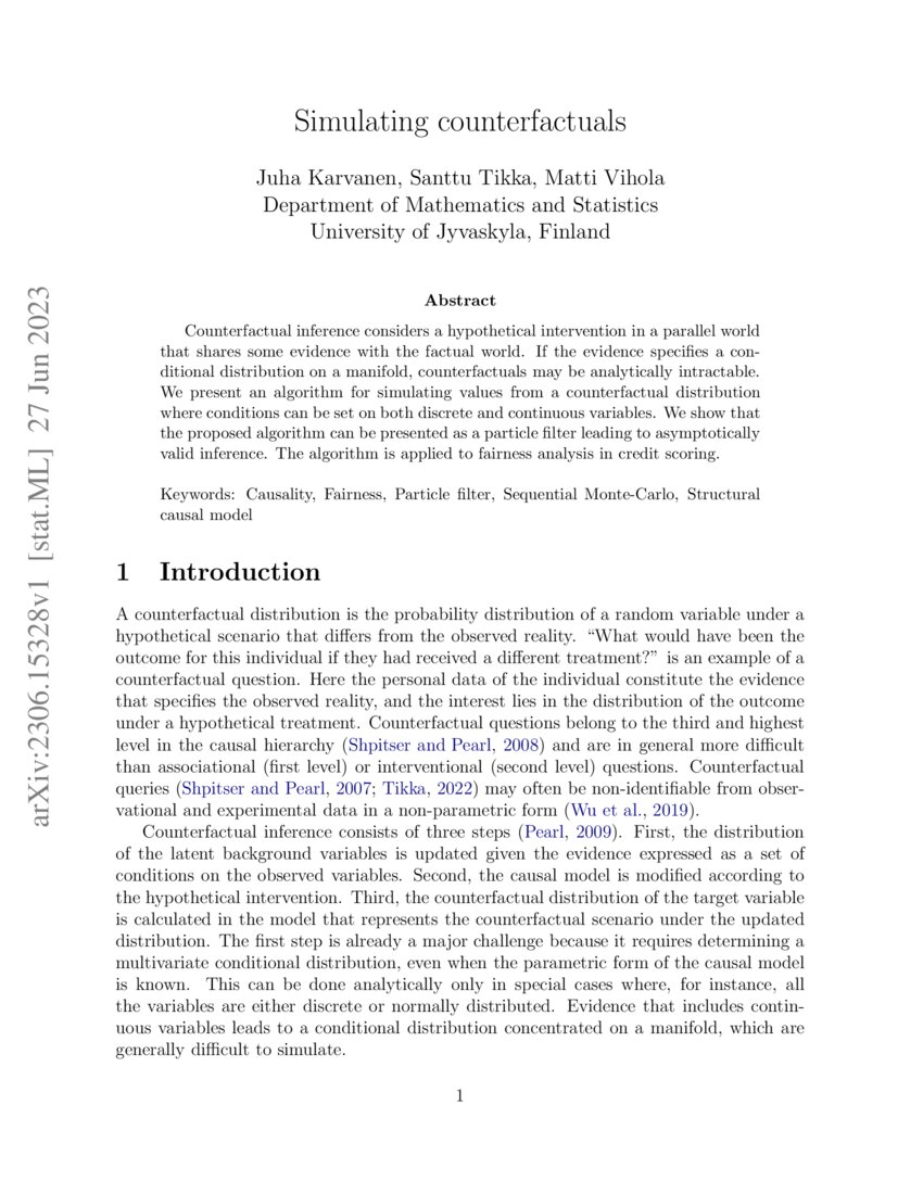 Simulating counterfactuals | DeepAI