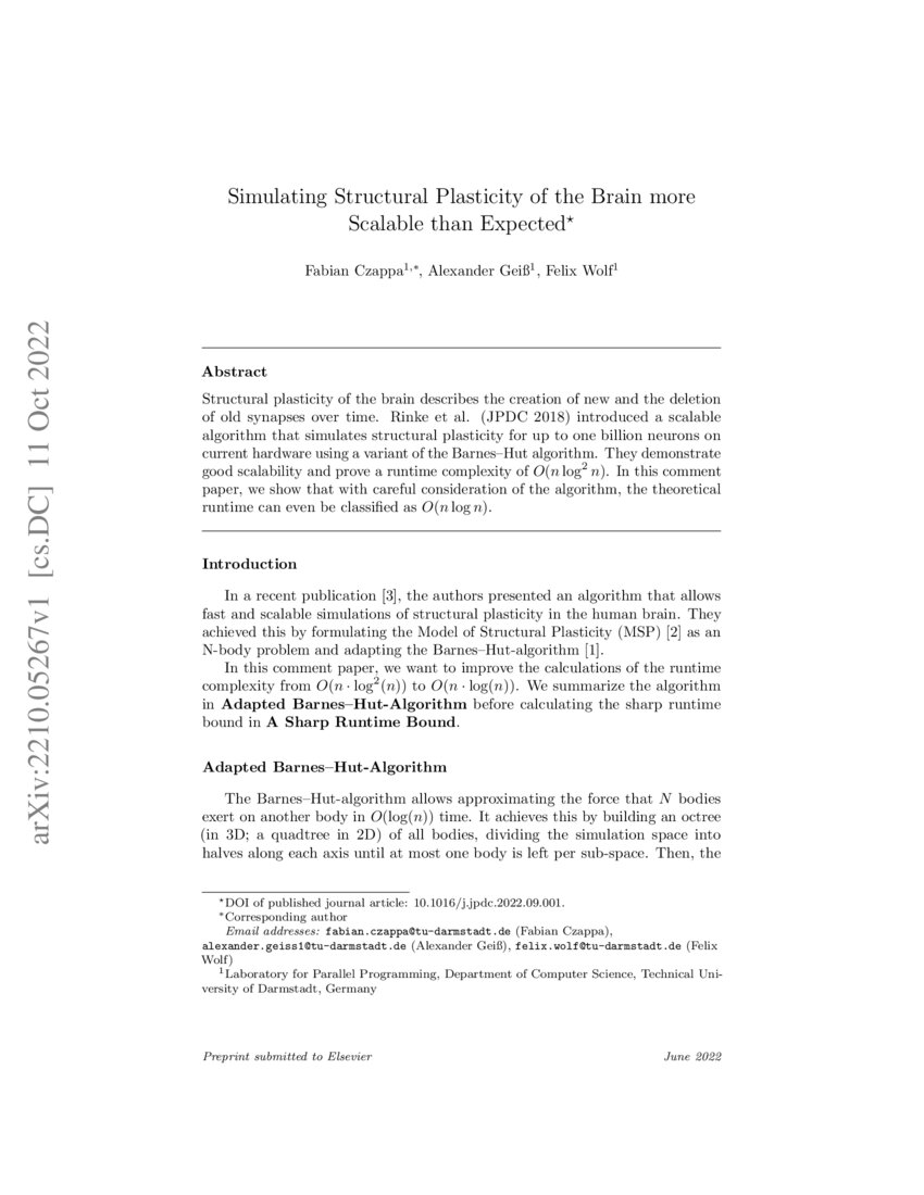 Simulating Structural Plasticity Of The Brain More Scalable Than
