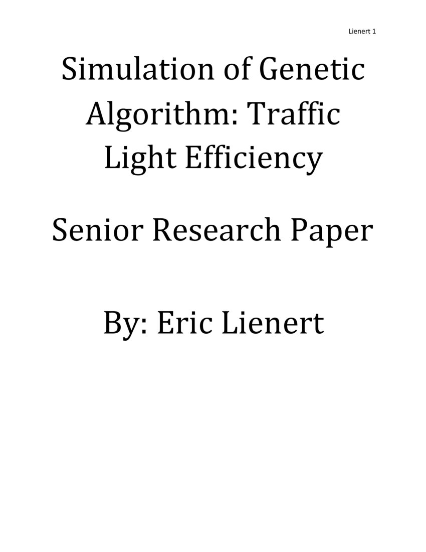 Simulation Of Genetic Algorithm Traffic Light Efficiency Deepai