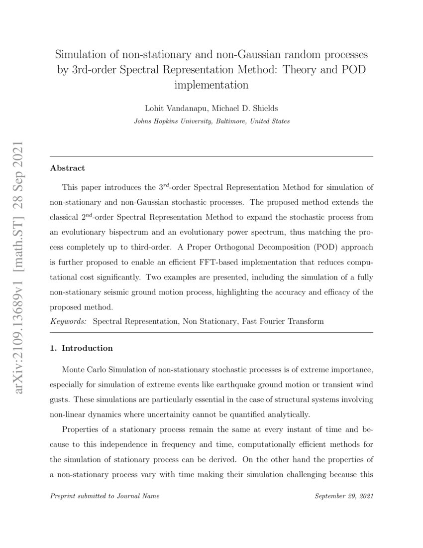 Simulation Of Non Stationary And Non Gaussian Random Processes By 3rd Order Spectral