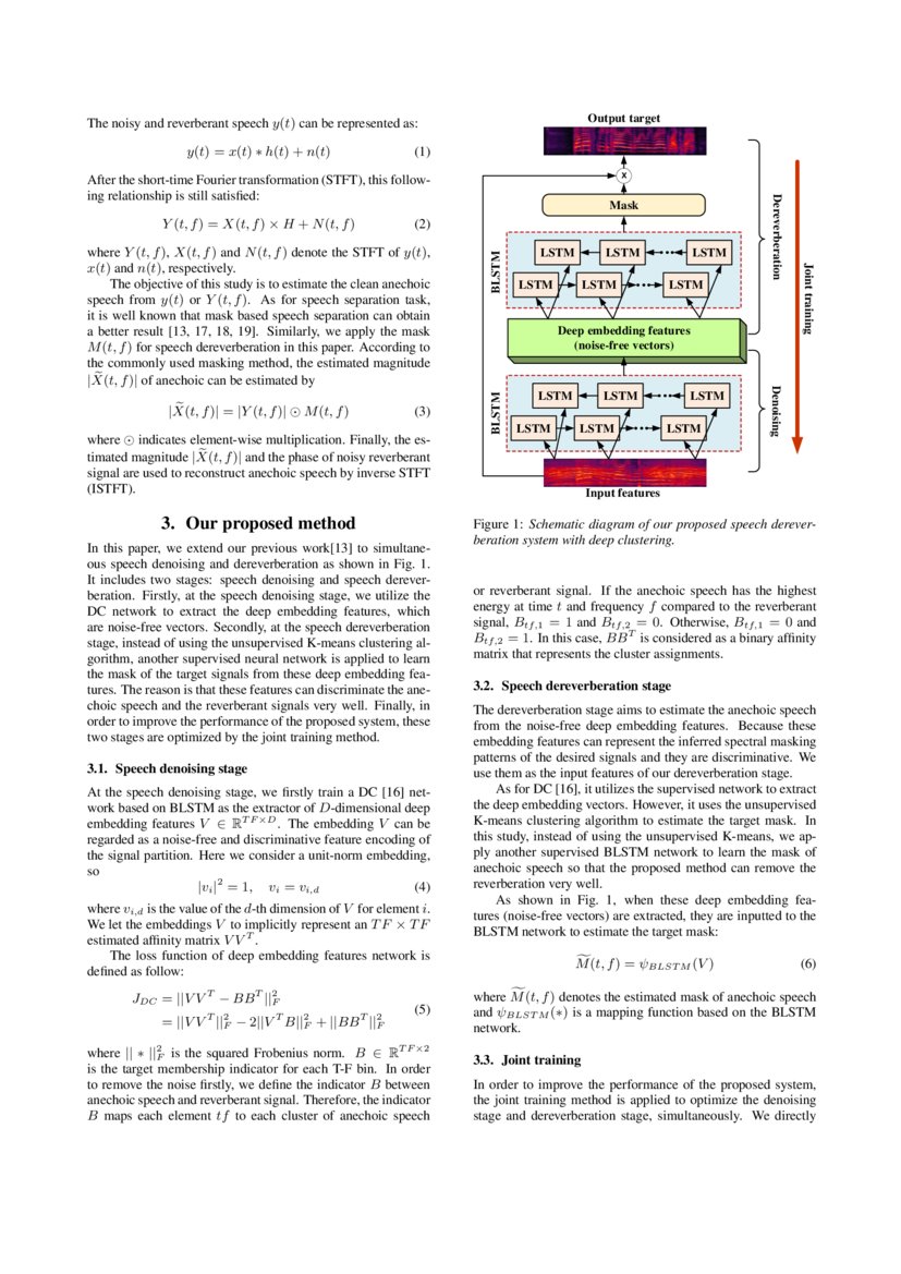 Simultaneous Denoising and Dereverberation Using Deep Embedding ... Simultaneous Denoising and Dereverberation Using Deep Embedding ...