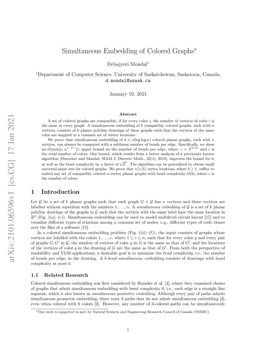 Simultaneous Embedding of Colored Graphs | DeepAI