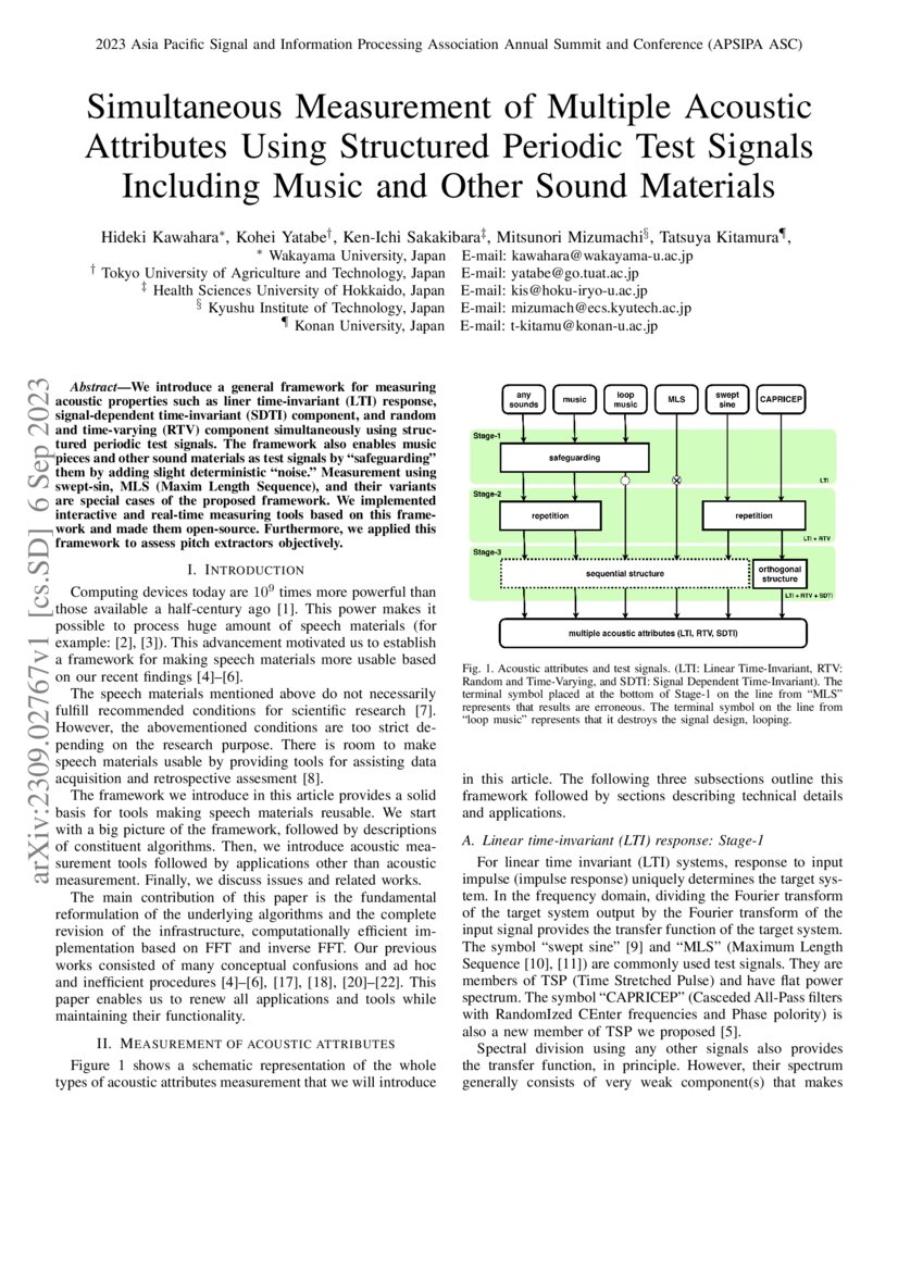 Simultaneous Measurement of Multiple Acoustic Attributes Using ...