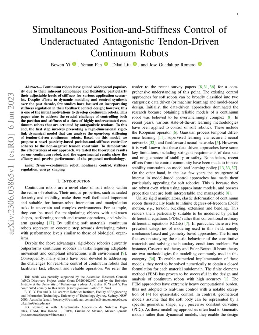 Simultaneous Position And Stiffness Control Of Underactuated