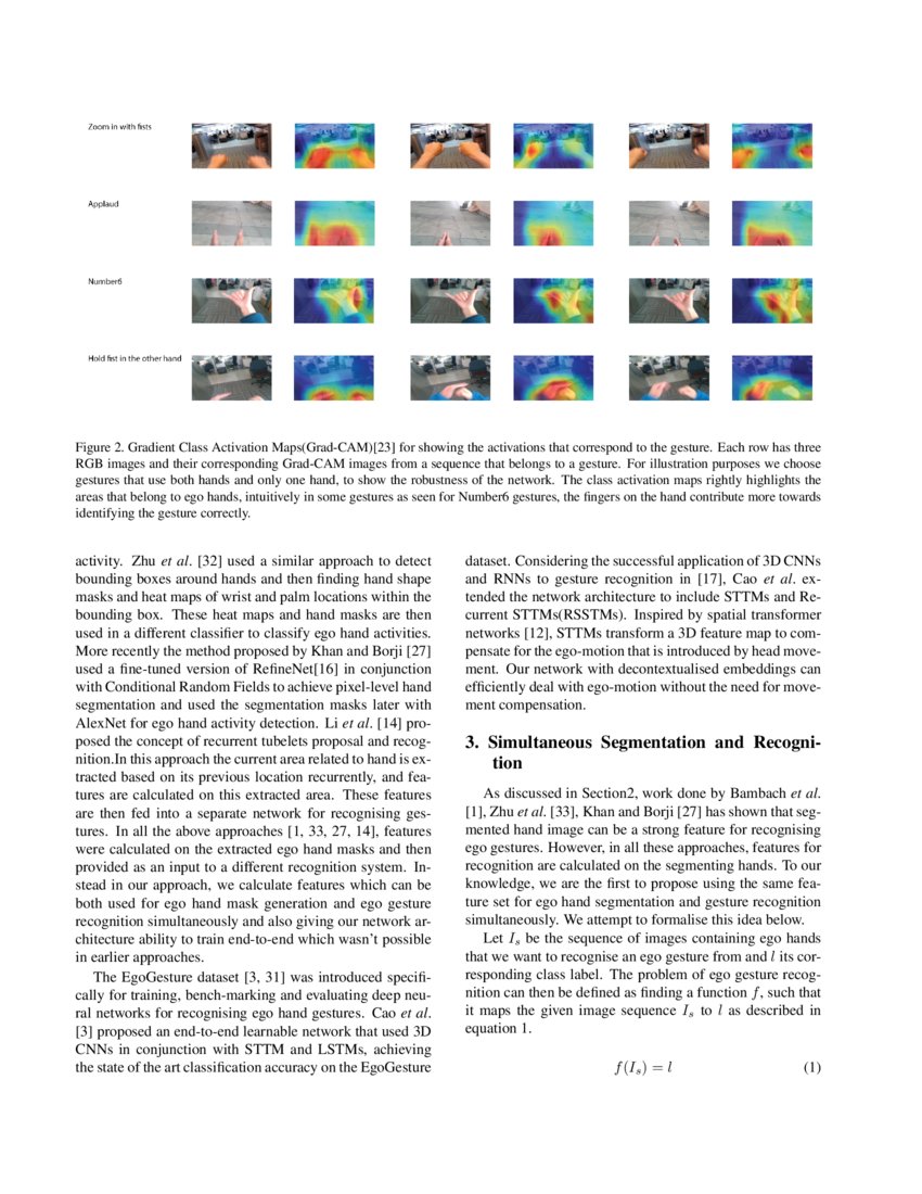 Simultaneous Segmentation And Recognition Towards More Accurate Ego Gesture Recognition Deepai
