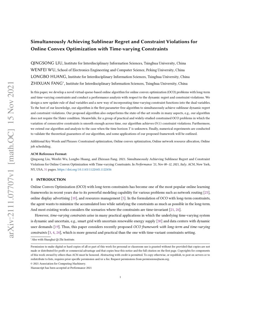 Simultaneously Achieving Sublinear Regret And Constraint Violations For Online Convex