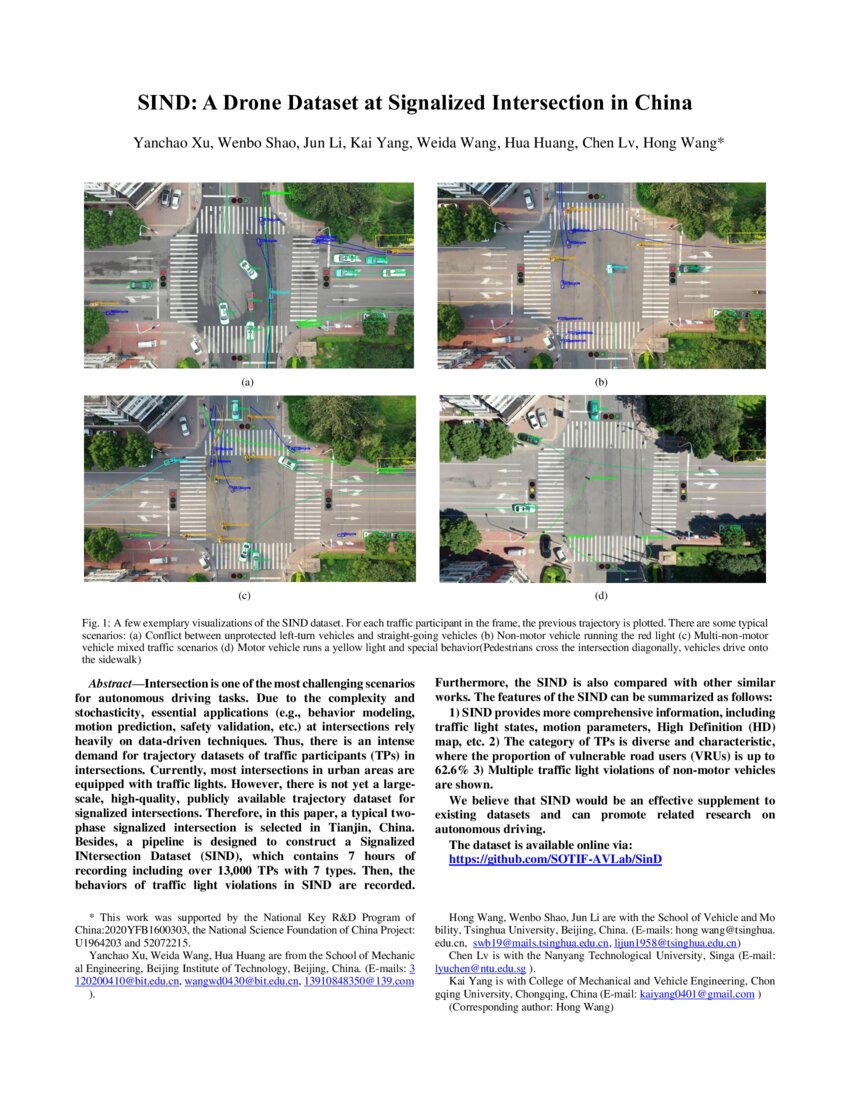 SIND: A Drone Dataset at Signalized Intersection in China | DeepAI