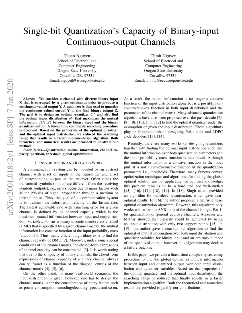 Single Bit Quantization Capacity Of Binary Input Continuous Output