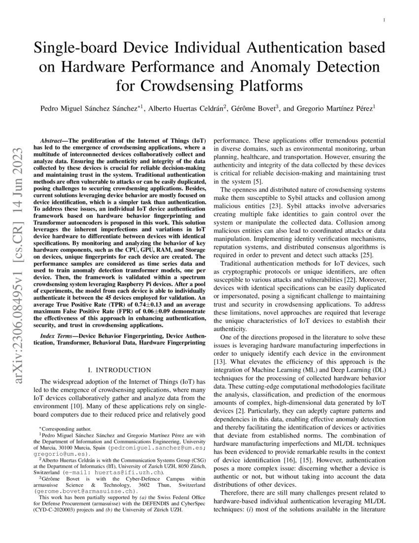 Single-board Device Individual Authentication based on Hardware ...
