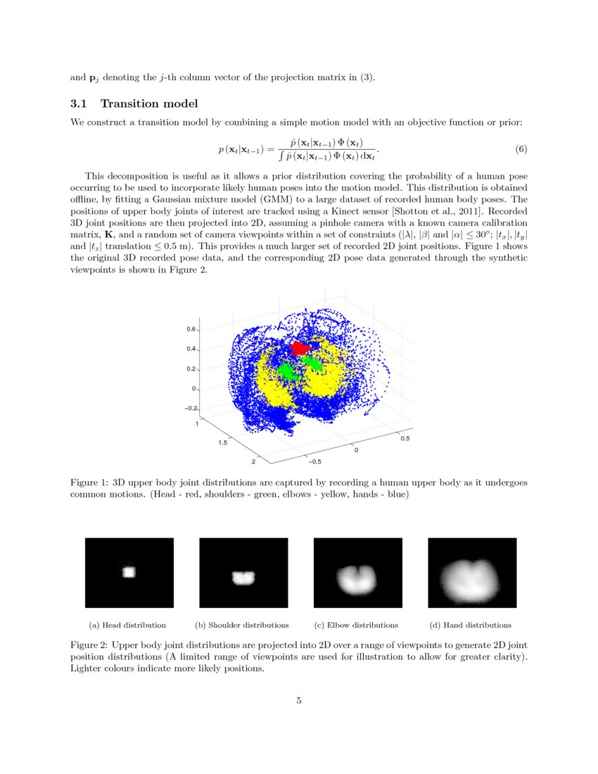 Single Camera Pose Estimation Using Bayesian Filtering And Kinect Motion Priors Deepai 