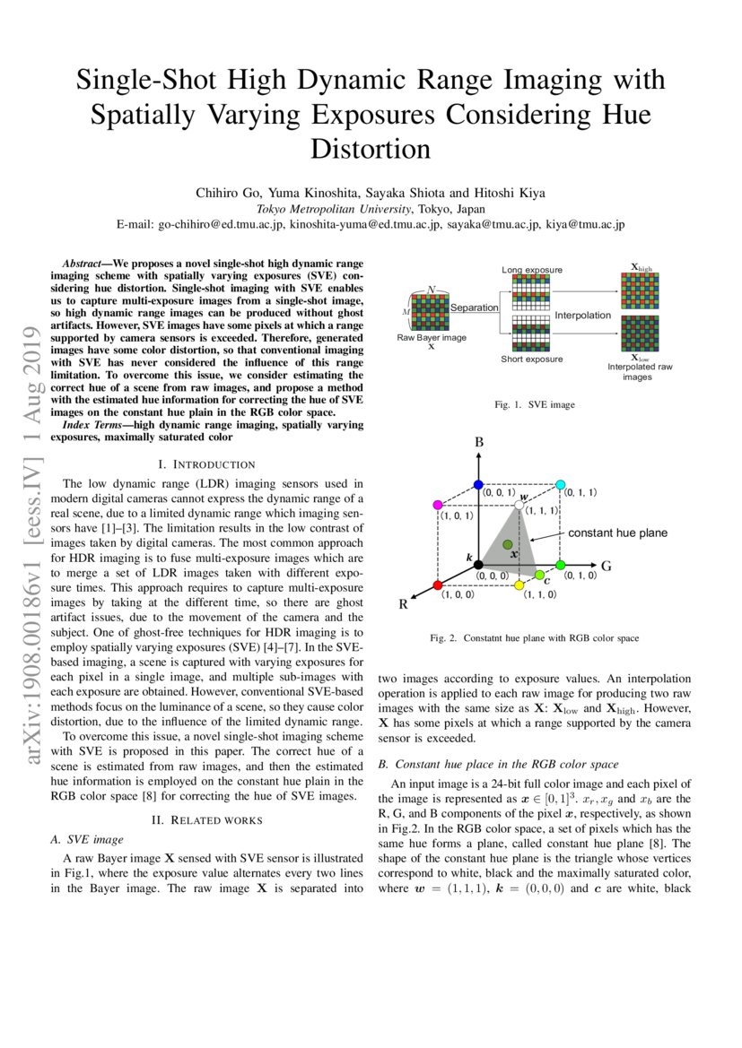 Single-Shot High Dynamic Range Imaging with Spatially Varying Exposures ...