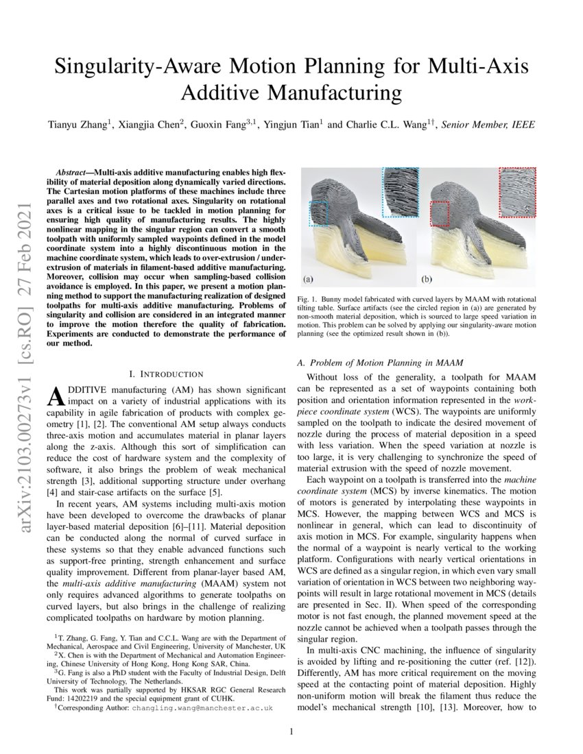 Singularity-aware motion planning for multi-axis additive manufacturing ...
