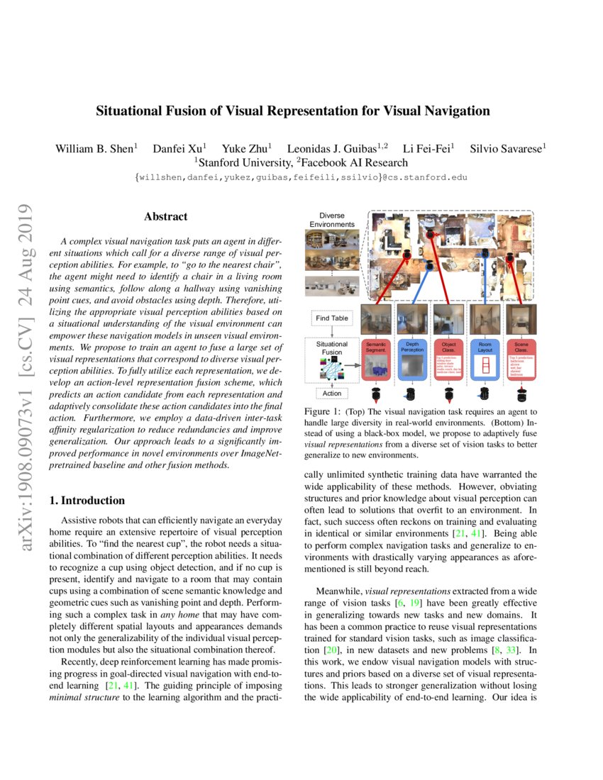 Situational Fusion of Visual Representation for Visual Navigation | DeepAI