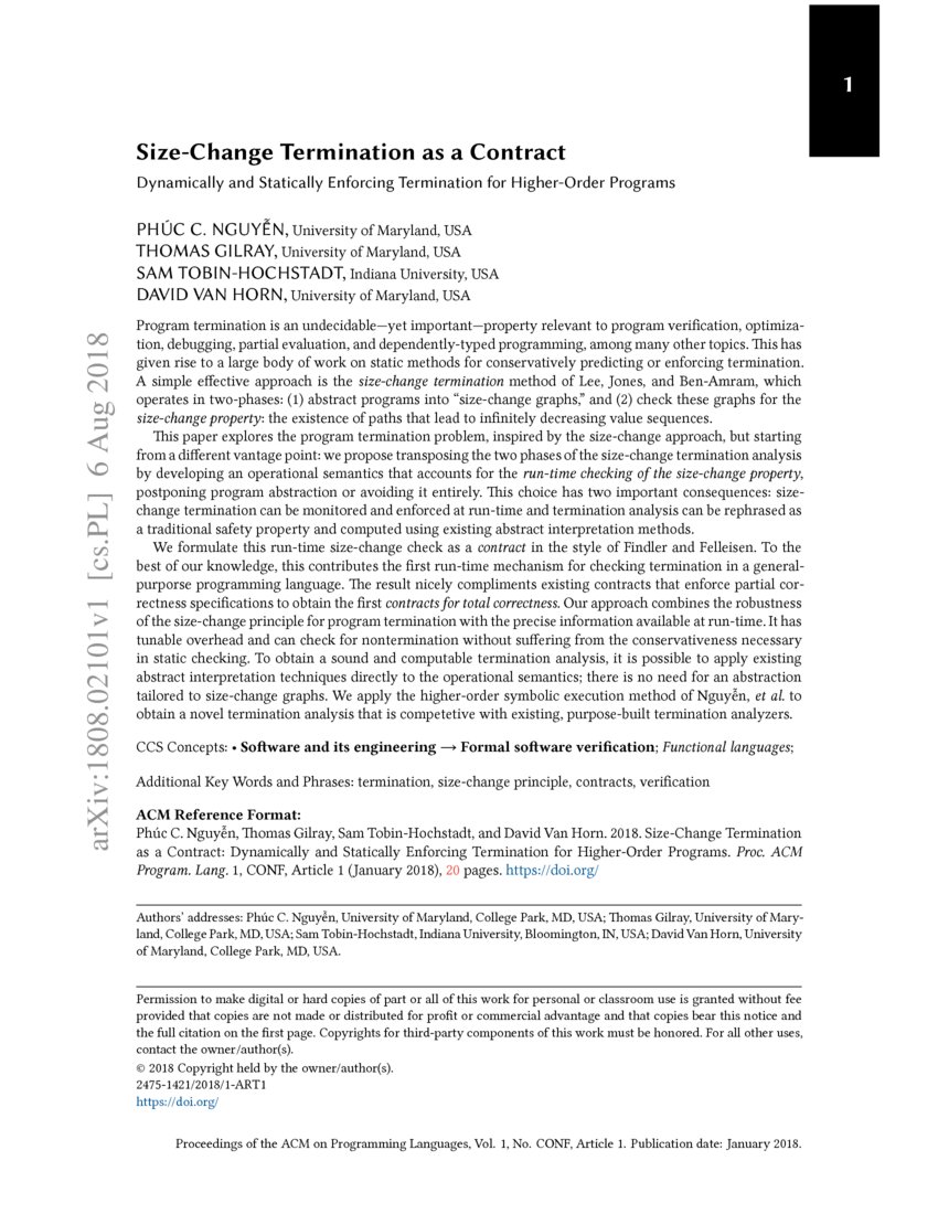 Size-Change Termination as a Contract | DeepAI