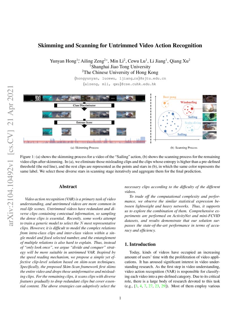 Skimming and Scanning for Untrimmed Video Action Recognition | DeepAI
