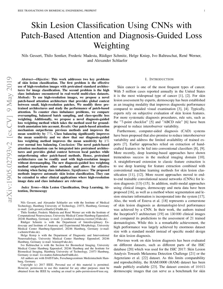Skin Lesion Classification Using CNNs with Patch-Based Attention and ...