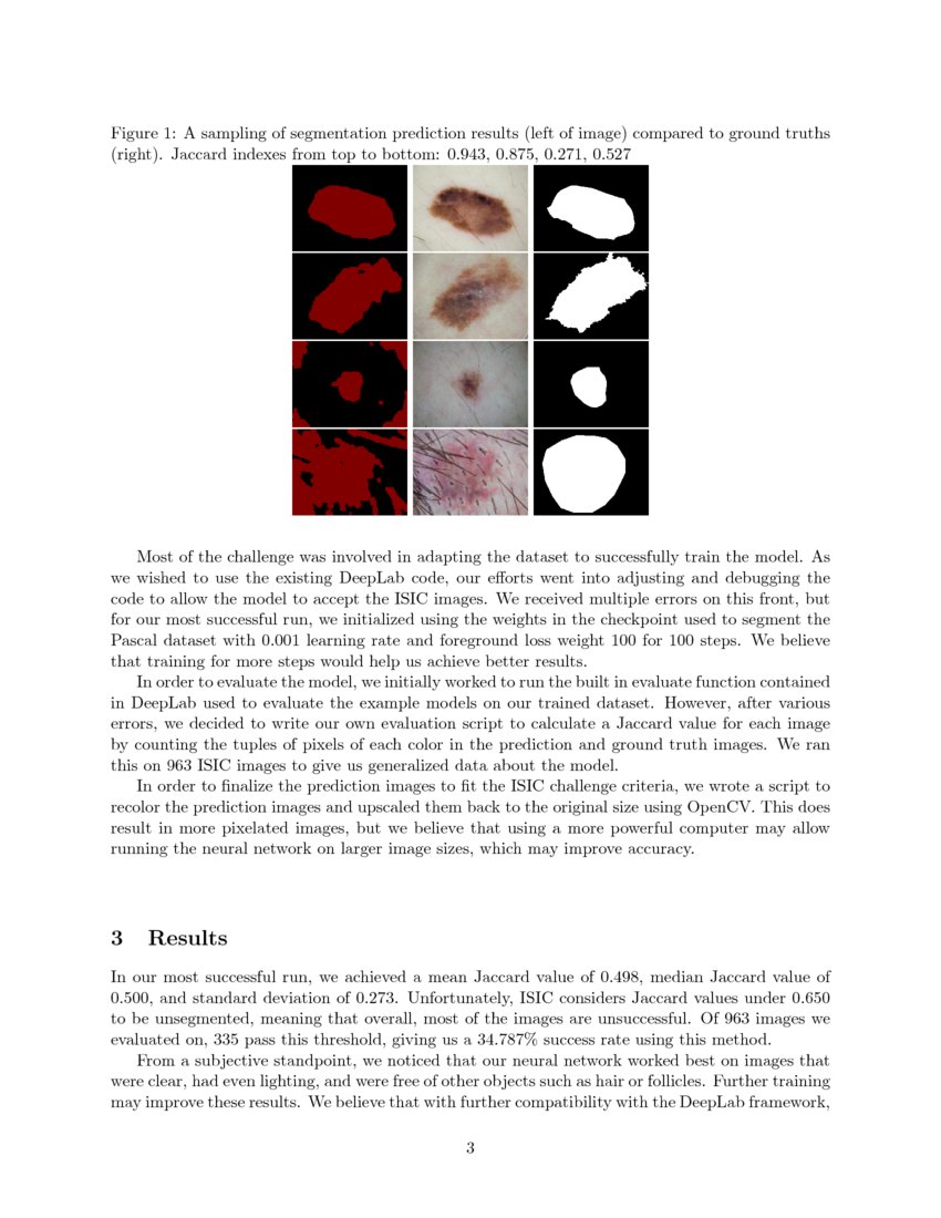 Skin Lesion Segmentation Using Atrous Convolution Via Deeplab V3 Deepai