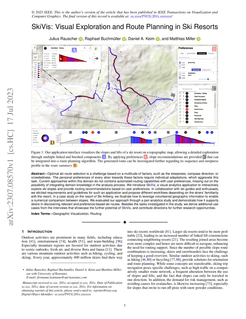 SkiVis: Visual Exploration and Route Planning in Ski Resorts | DeepAI