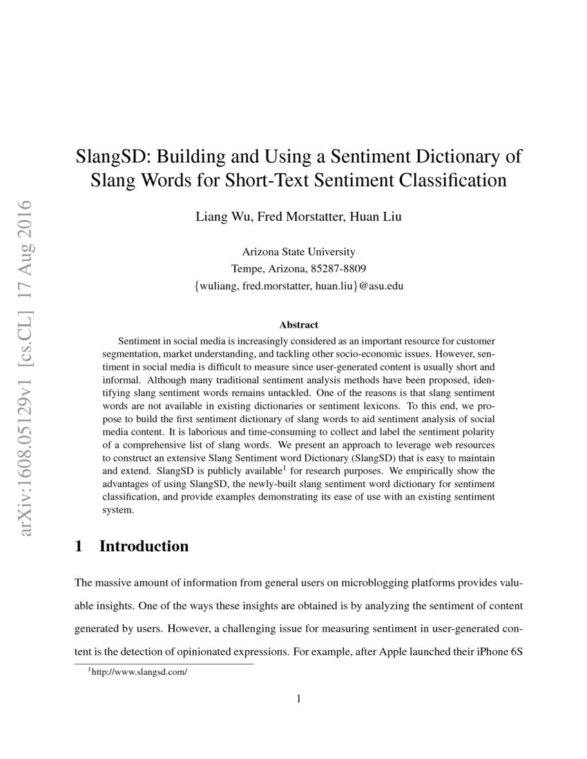 SlangSD: Building and Using a Sentiment Dictionary of Slang Words for ...