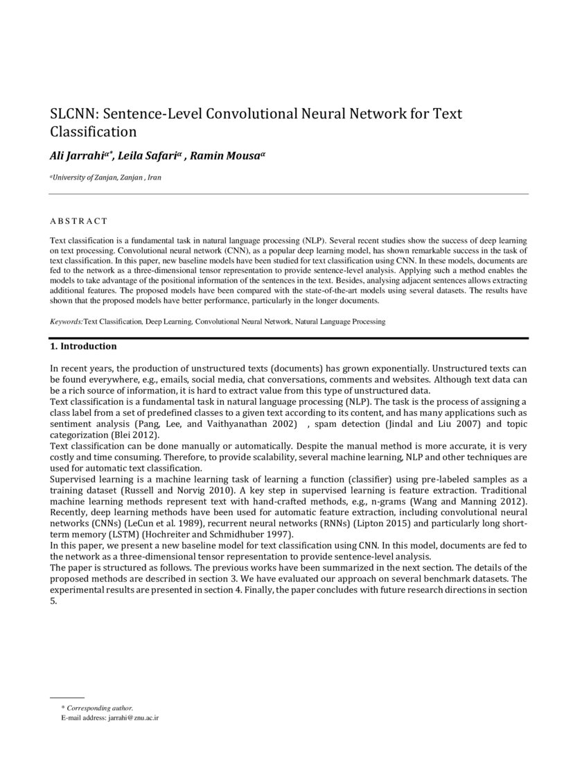 Slcnn Sentence Level Convolutional Neural Network For Text
