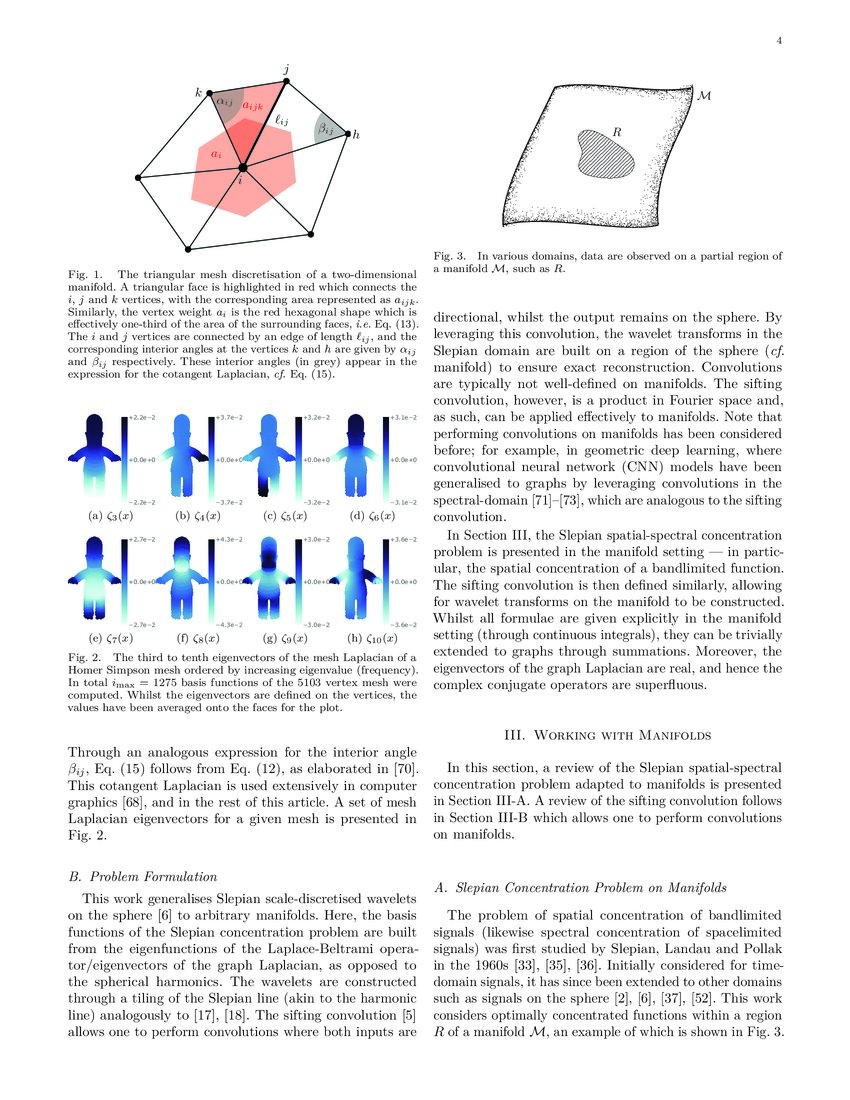 Slepian Scale-Discretised Wavelets on Manifolds | DeepAI