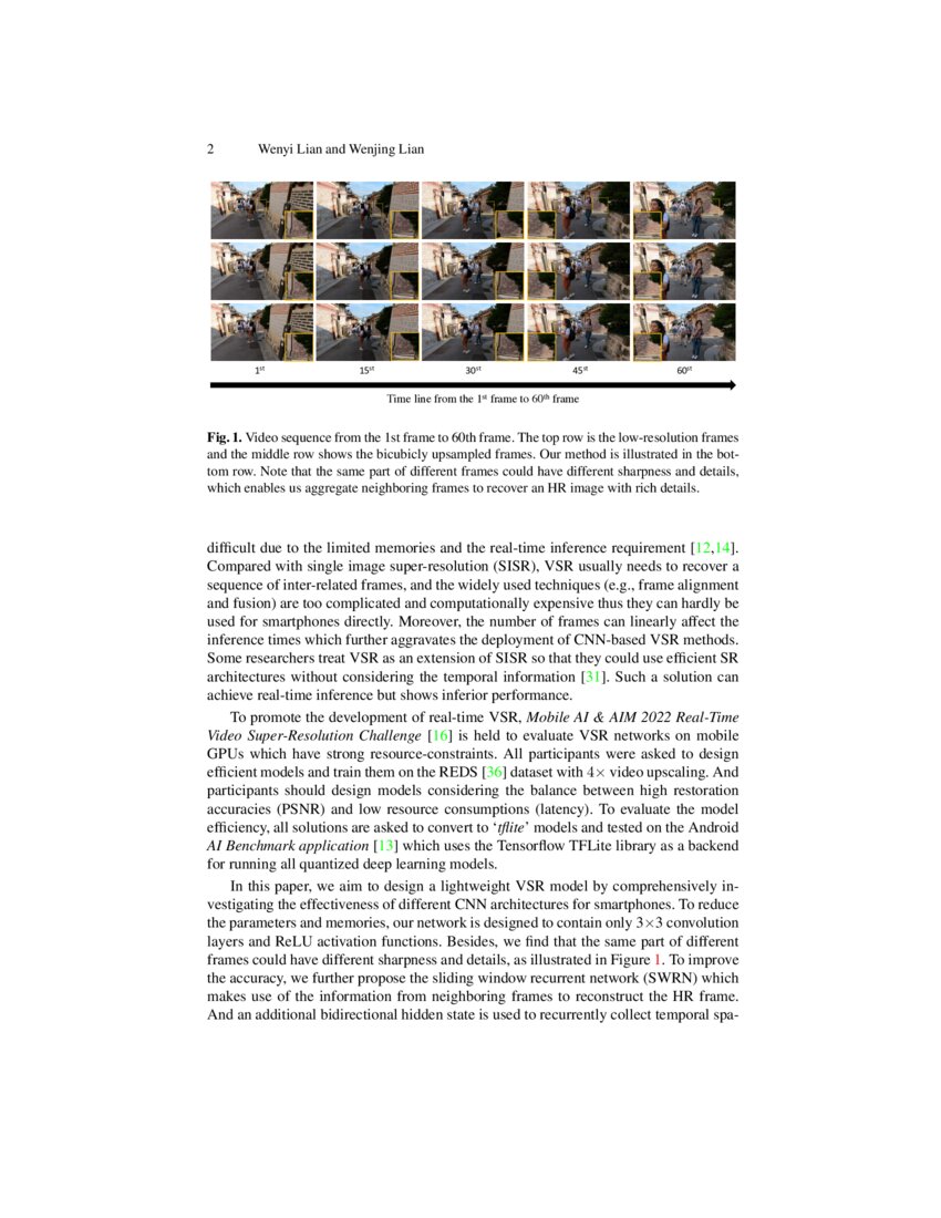 Sliding Window Recurrent Network for Efficient Video Super-Resolution ...