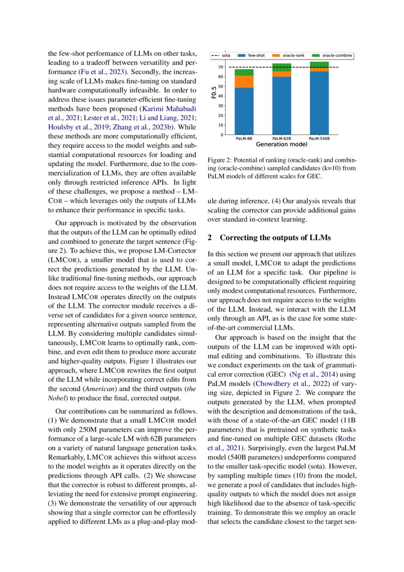 Small Language Models Improve Giants by Rewriting Their Outputs | DeepAI
