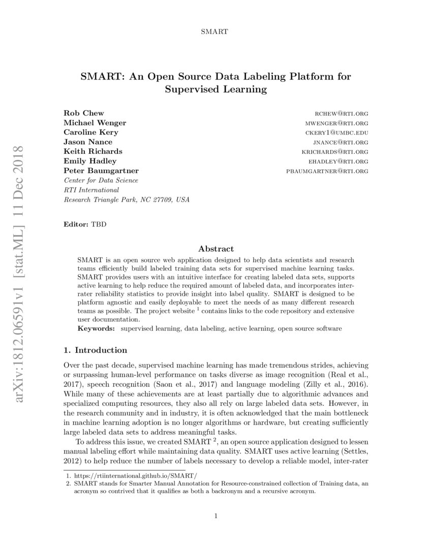 SMART: An Open Source Data Labeling Platform for Supervised Learning ...