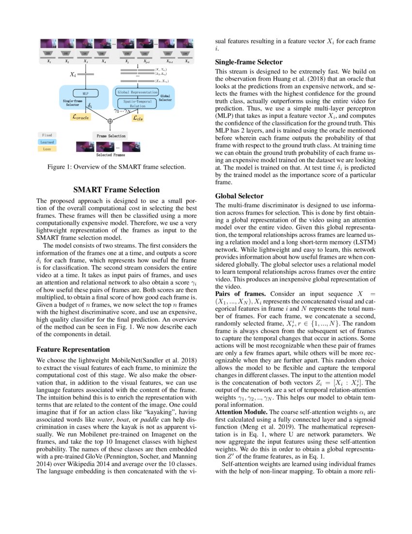 SMART Frame Selection for Action Recognition | DeepAI