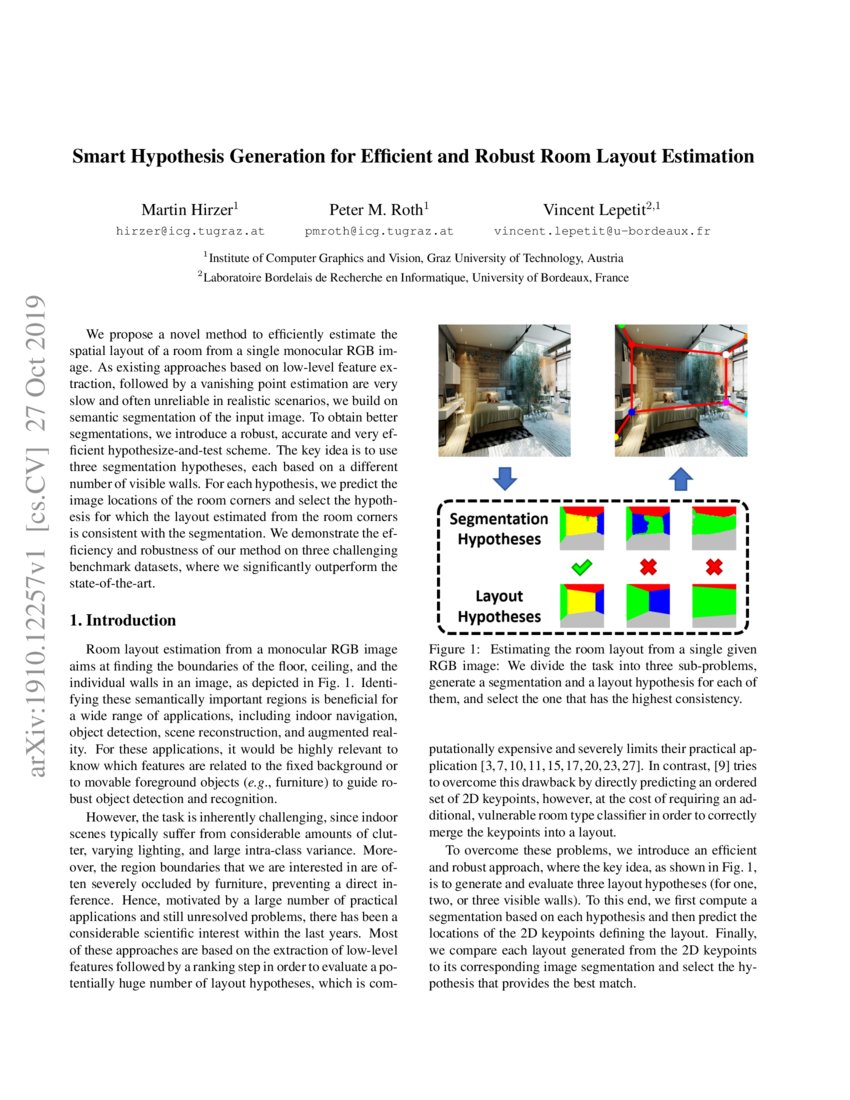 Smart Hypothesis Generation for Efficient and Robust Room Layout ... Smart Hypothesis Generation for Efficient and Robust Room Layout ...