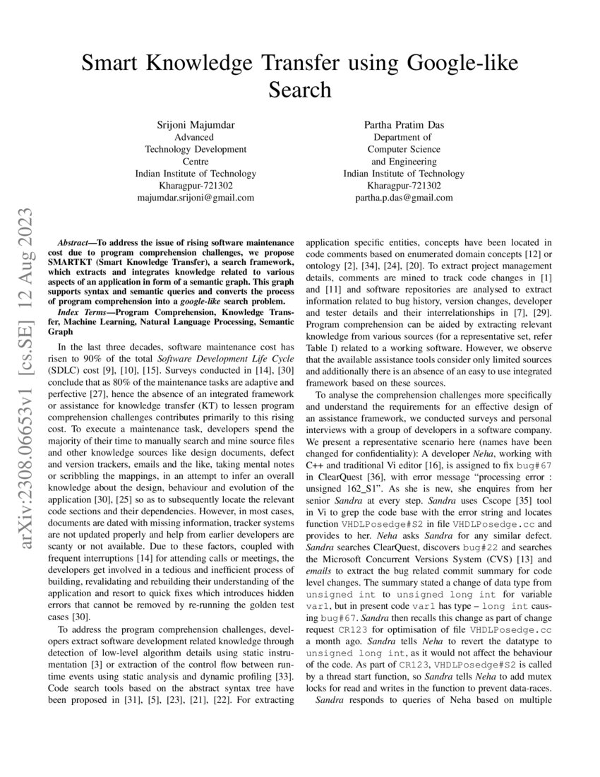 Smart Knowledge Transfer using Google-like Search | DeepAI