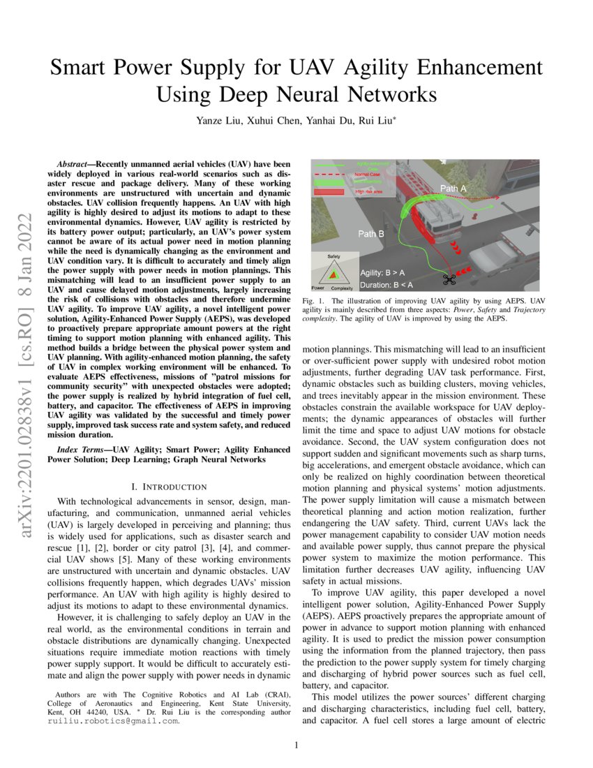 Smart Power Supply for UAV Agility Enhancement Using Deep Neural ...
