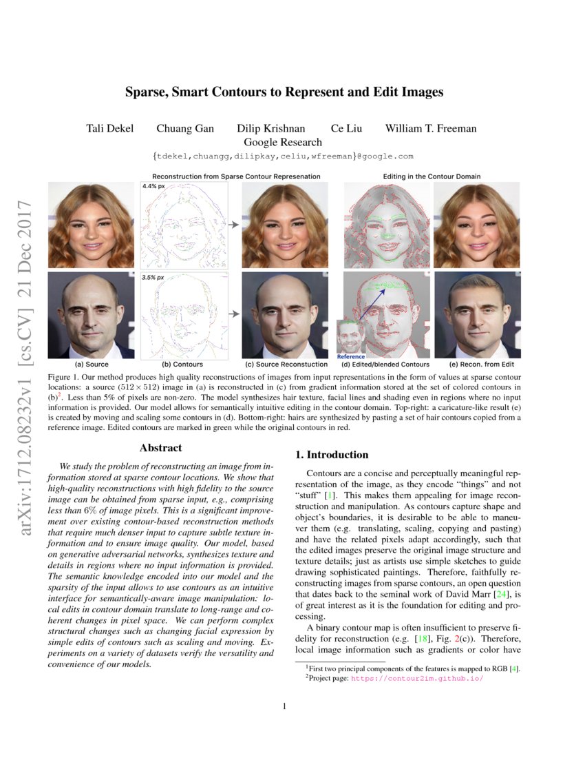 Smart, Sparse Contours to Represent and Edit Images | DeepAI