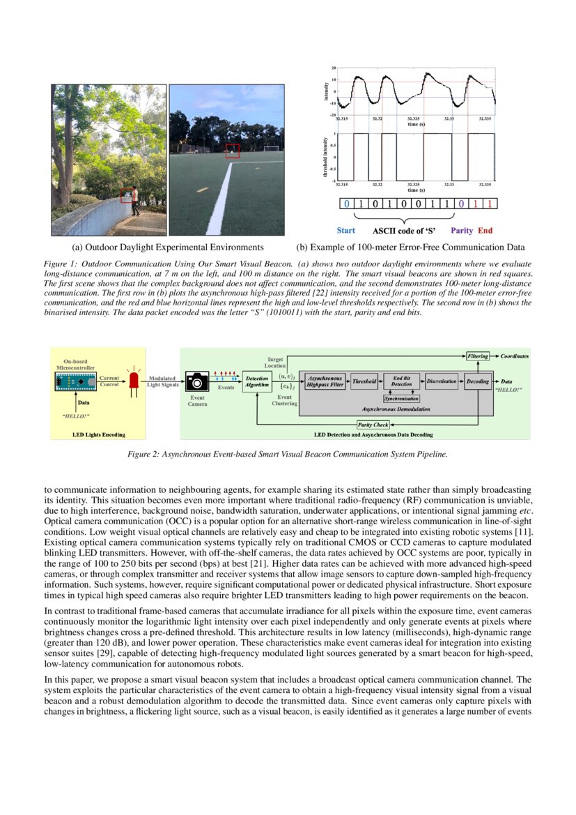 Smart Visual Beacons With Asynchronous Optical Communications Using